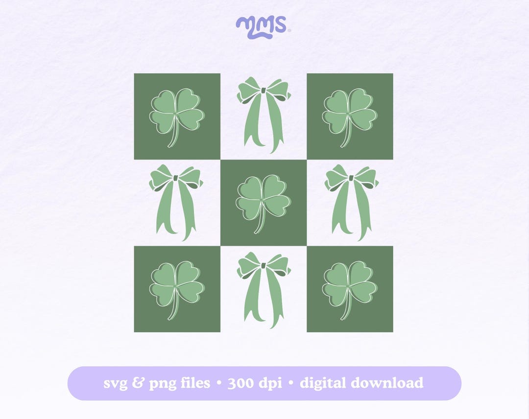 Retro Clover Checkered Svg Cut File for Cricut, St Patricks Day, Lucky ...