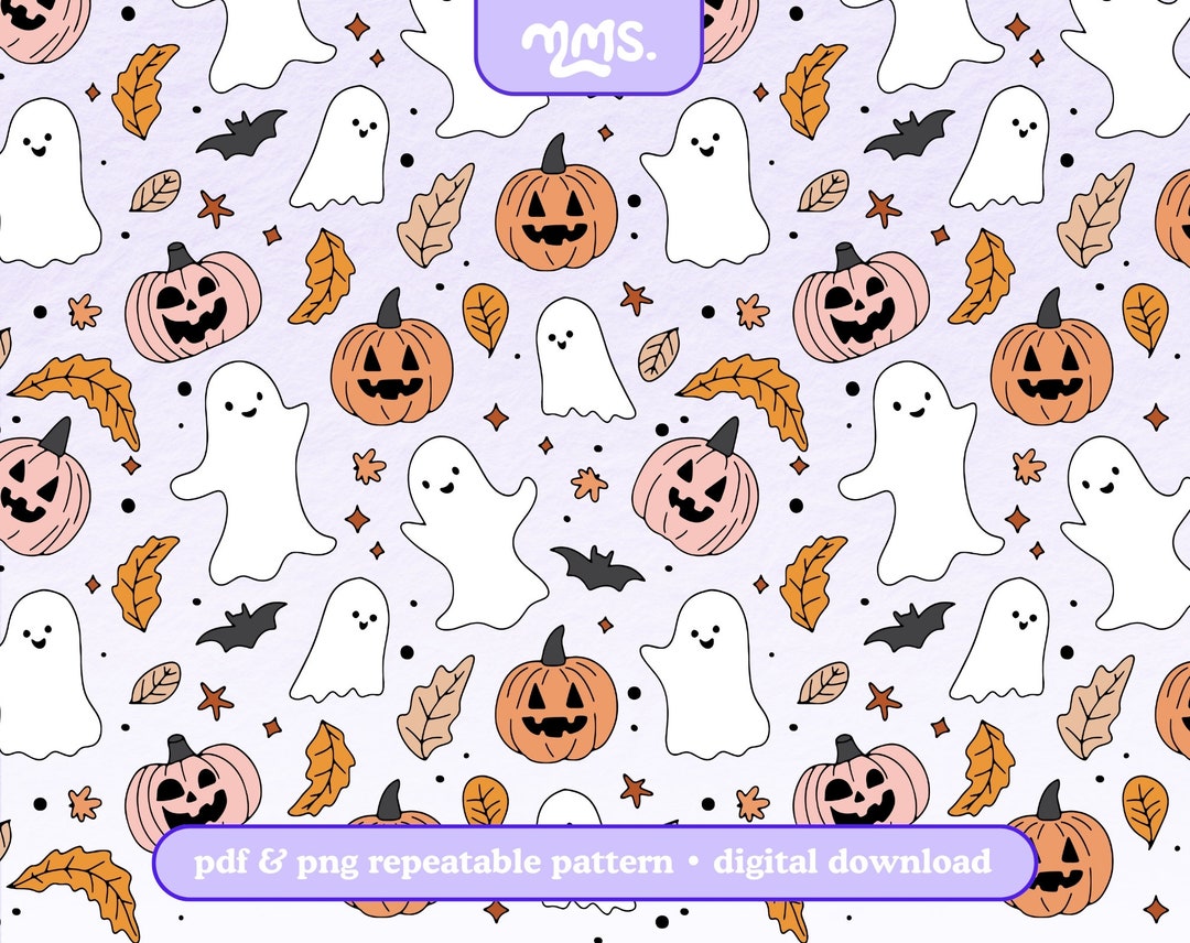 Girly Halloween Pattern File for Sublimation or Printing, Seamless ...