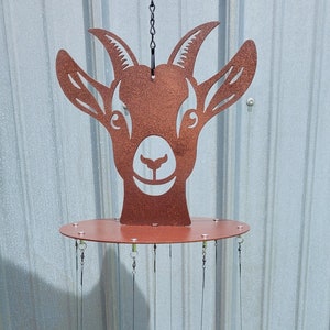 Plasma Cut Wind Chime, Goat, 14G Steel, Sign, Gift, Outdoor Hanger ...