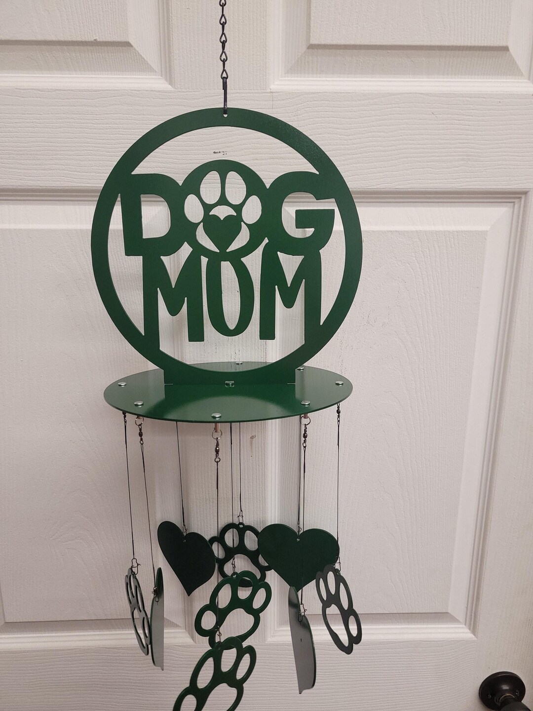Dog Mom Wind Chime, Plasma Cut Steel, Inside/outside Decor - Etsy