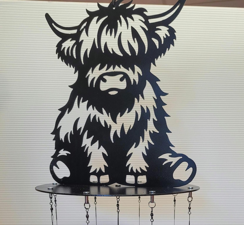 Metal Baby Highland Cow Wind Chime: Farmhouse Decor - Etsy