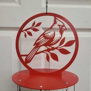 Red Cardinal Plasma Cut Wind Chime: Steel Bird Garden Hanger - Etsy