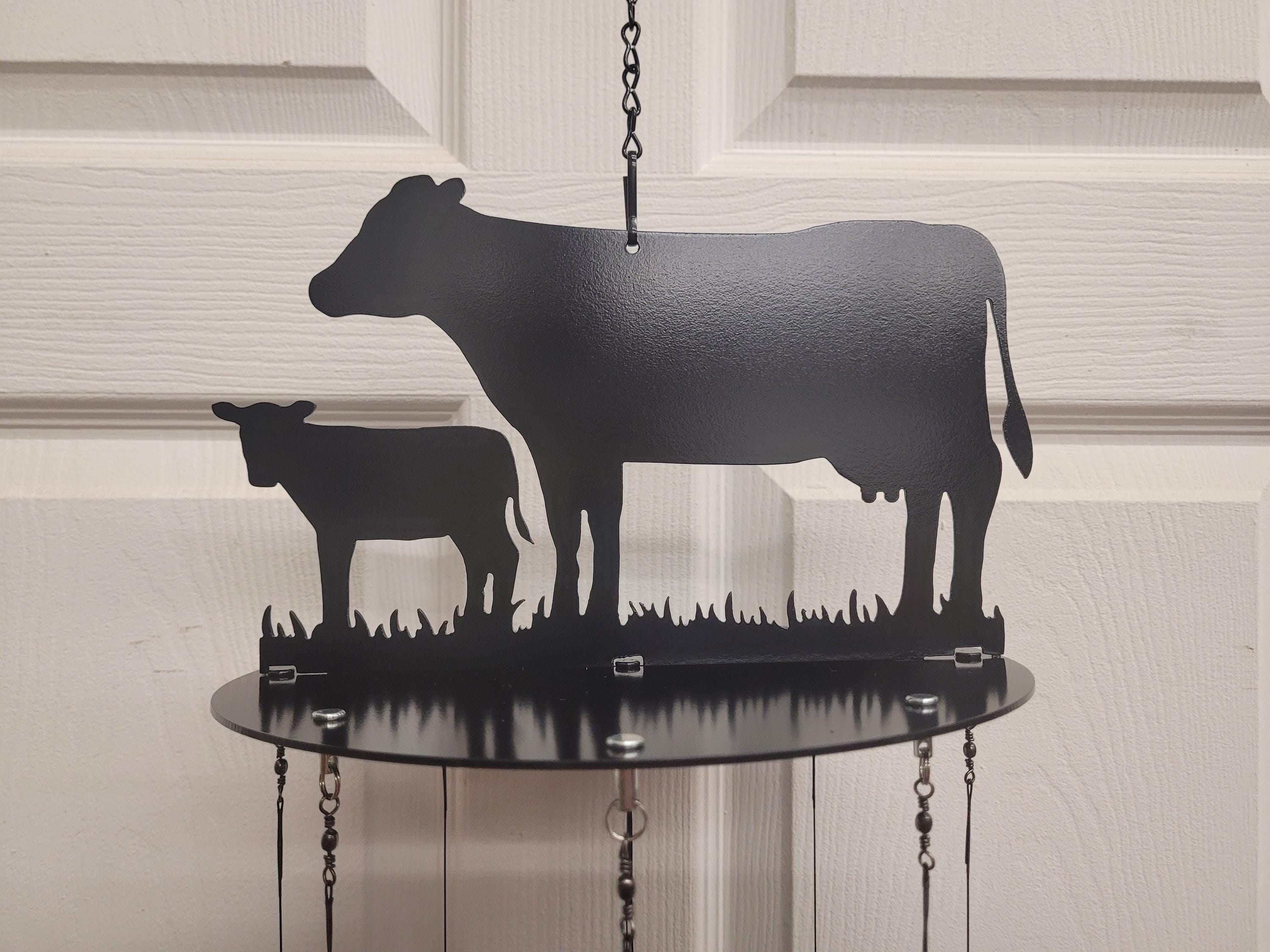 Metal Cow and Calf Wind Chime: Farmhouse Outdoor Decor - Etsy