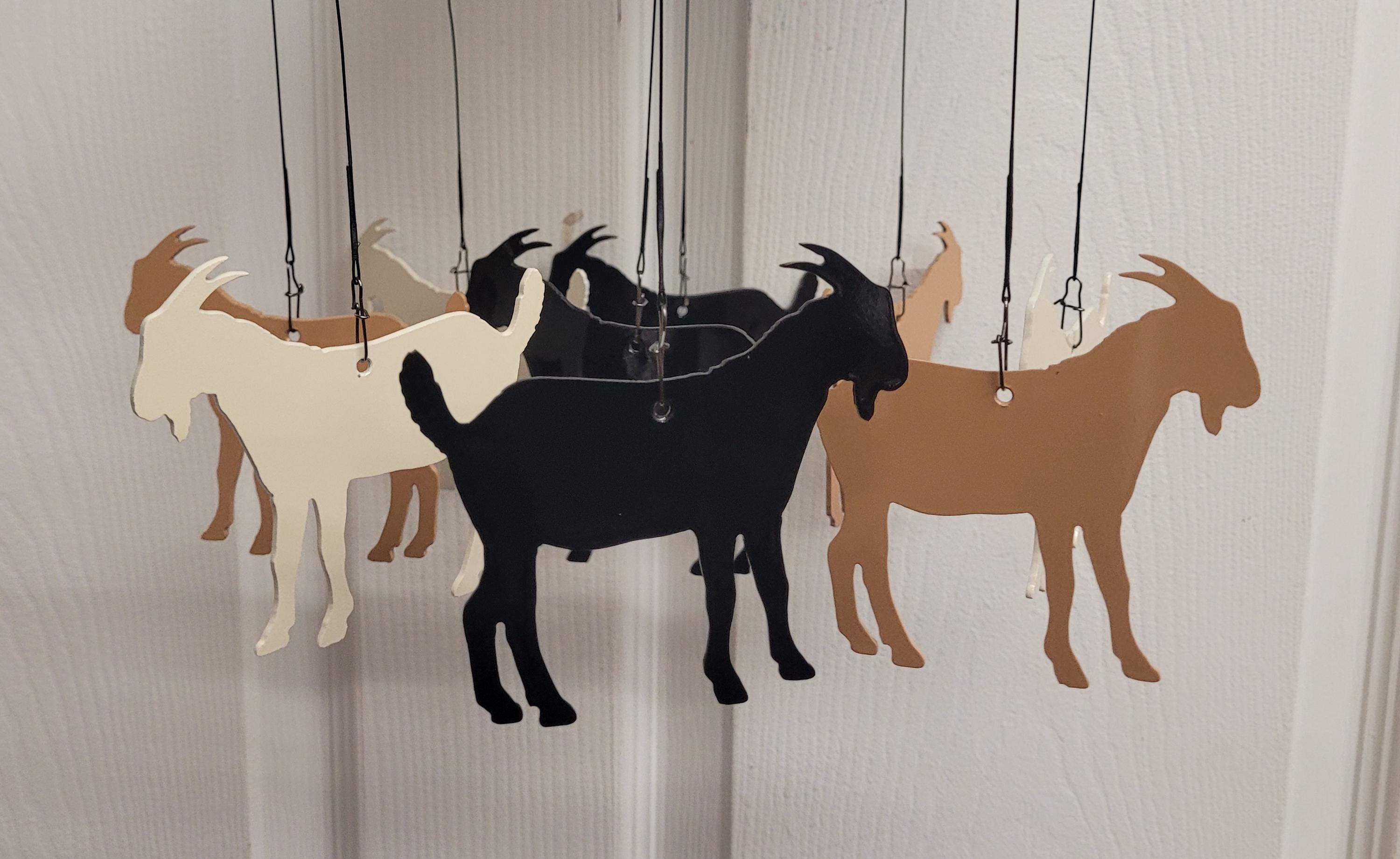 Plasma Cut Wind Chime, Goat, 14G Steel, Sign, Gift, Outdoor Hanger ...