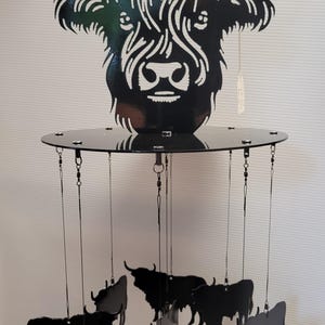 Metal Highland Cow Wind Chime: Farmhouse Decor, Plasma Cut Steel - Etsy