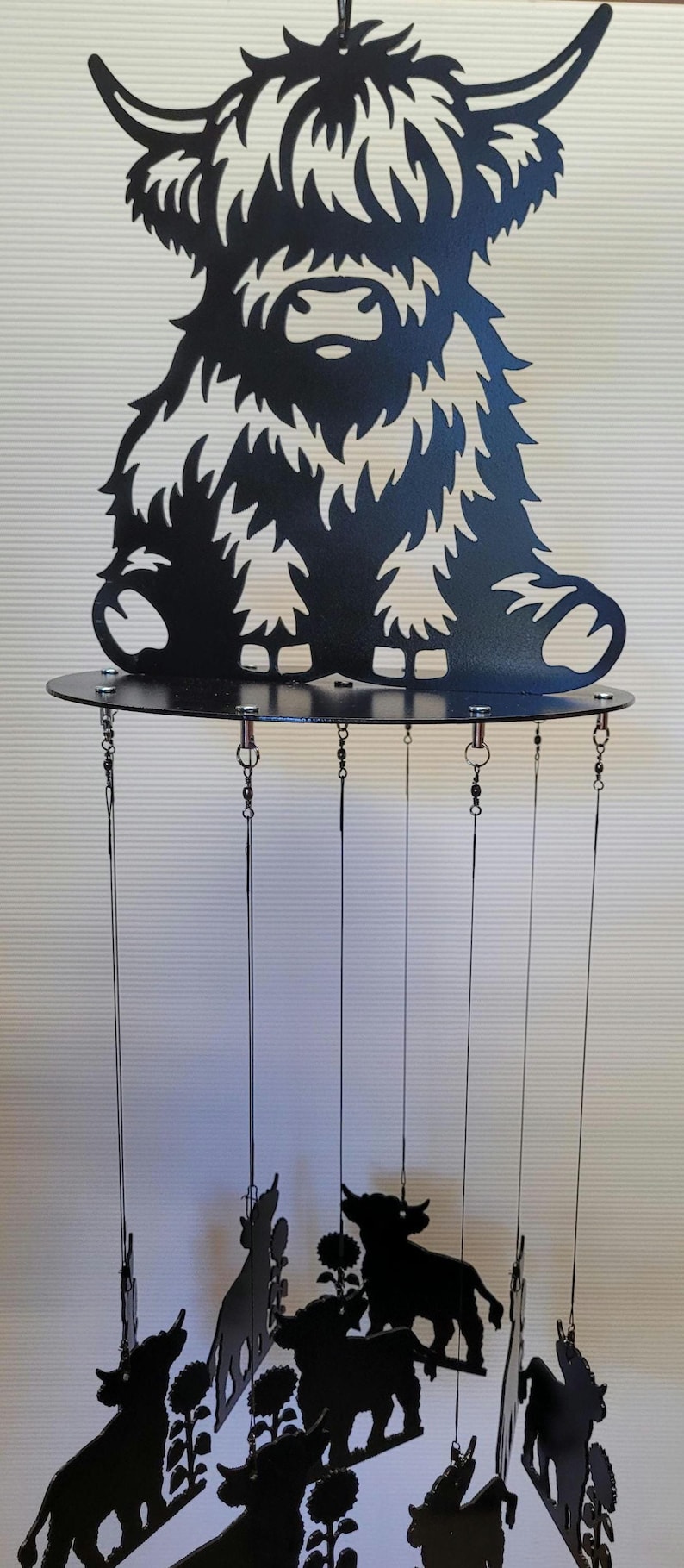 Metal Baby Highland Cow Wind Chime: Farmhouse Decor - Etsy