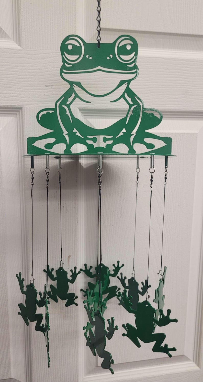 Frog Wind Chime, Plasma Cut Steel, Outdoor Indoor Decor - Etsy