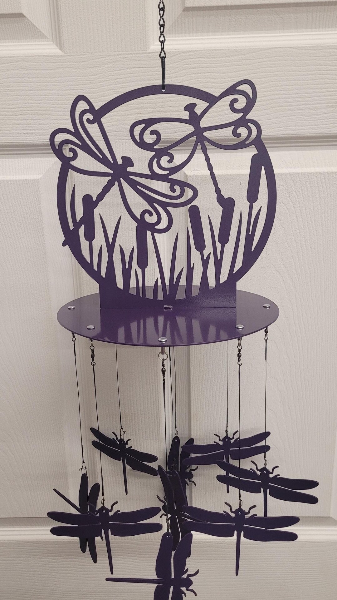 Dragonfly Wind Chime, Plasma Cut Steel, Gift, Inside/outside Decor ...