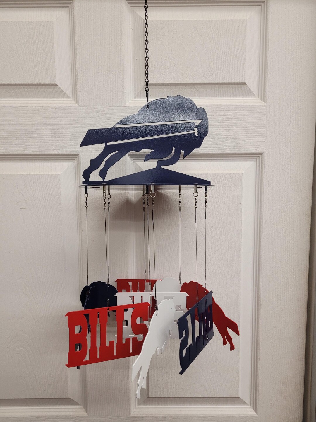 Buffalo Bills Wind Chime: Plasma Cut Steel, Sports Decor, Outdoor ...