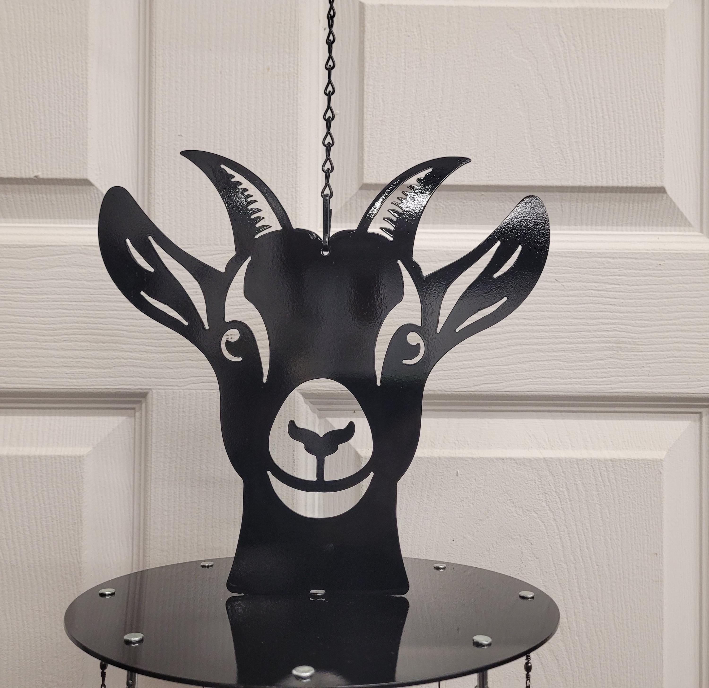 Plasma Cut Wind Chime, Goat, 14G Steel, Sign, Gift, Outdoor Hanger ...