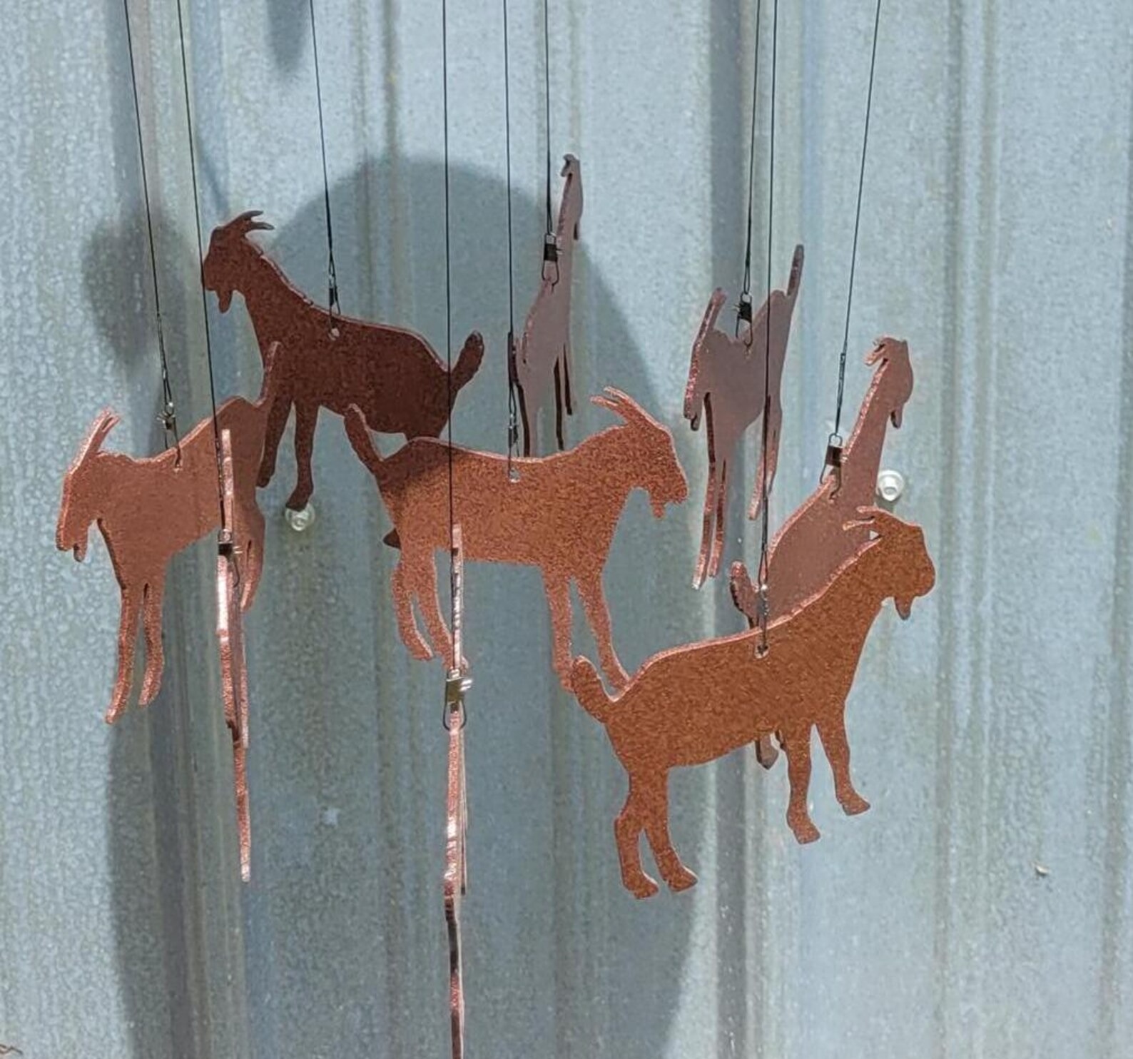 Plasma Cut Wind Chime, Goat, 14G Steel, Sign, Gift, Outdoor Hanger ...