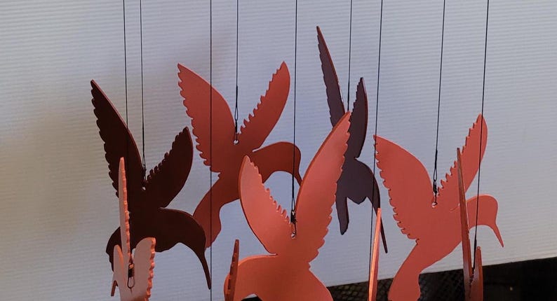 Hummingbird Wind Chime: Plasma Cut Steel Bird Metal Art - Etsy