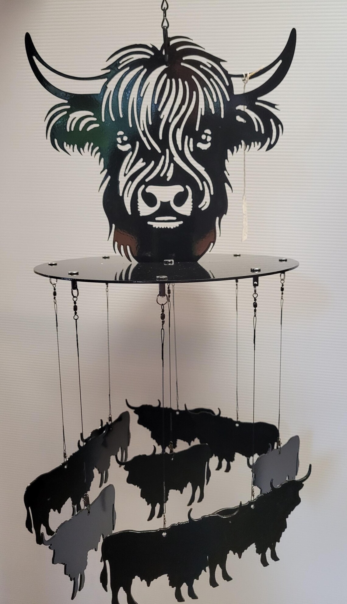 Metal Highland Cow Wind Chime: Farmhouse Decor, Plasma Cut Steel - Etsy