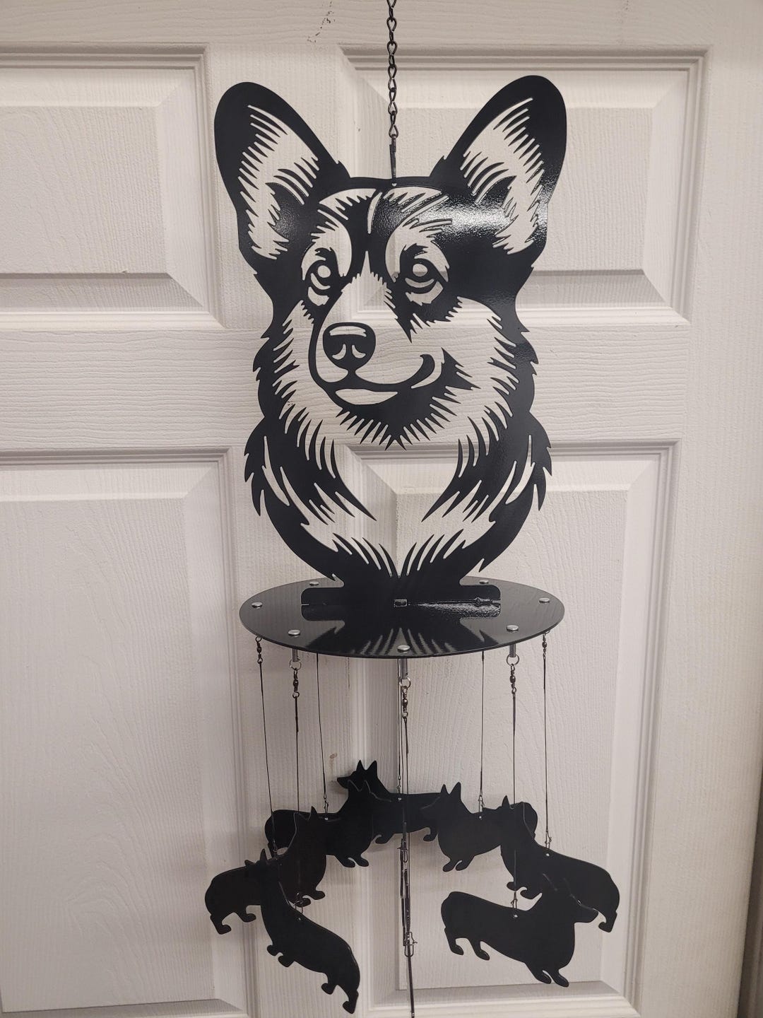 Corgi Dog Wind Chime, Plasma Cut Steel, Inside/outside Decor - Etsy