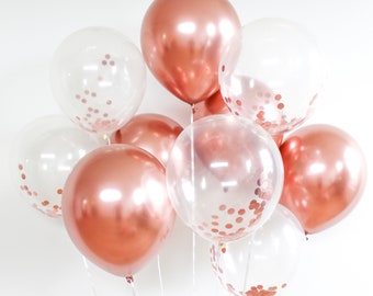 Metallic Rose Gold Confetti Balloon 11 16 24 36 Inch Size - Etsy