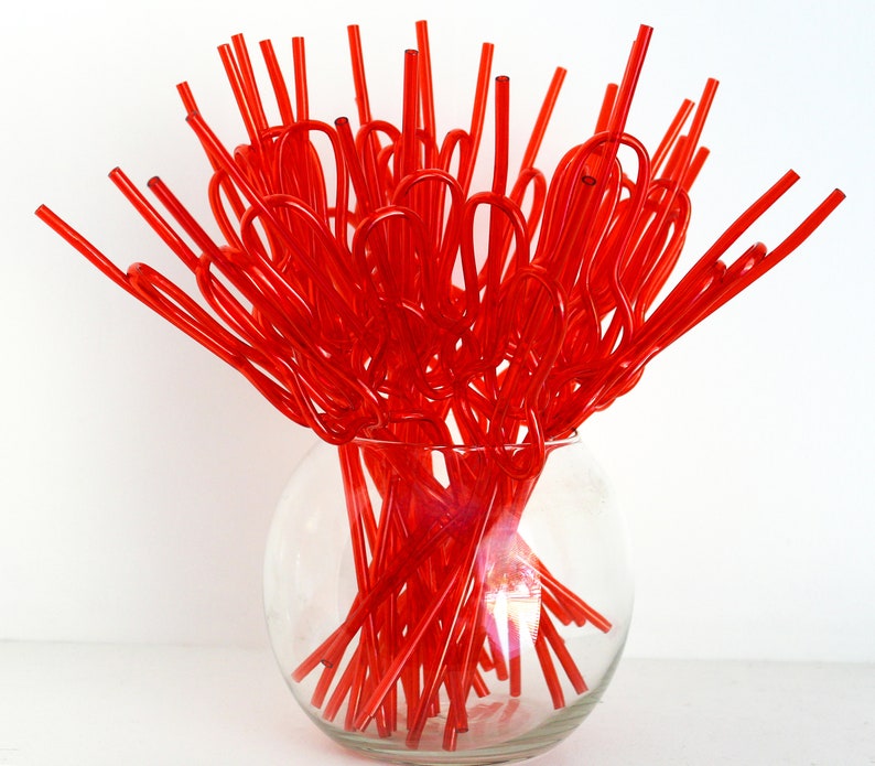 Red Swirly Willy Penis Straws Party Supplies Bachelorette | Etsy