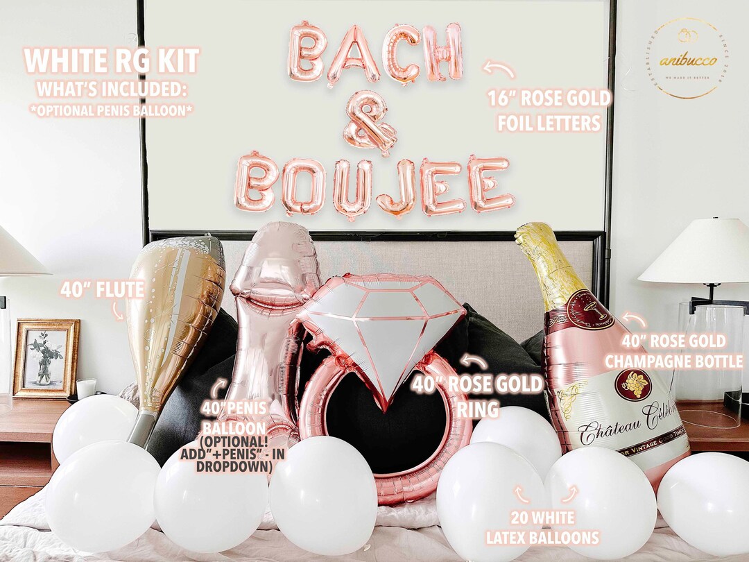 Rose Gold BACH & BOUJEE Foil Bachelorette Party Balloons Set Luxe ...
