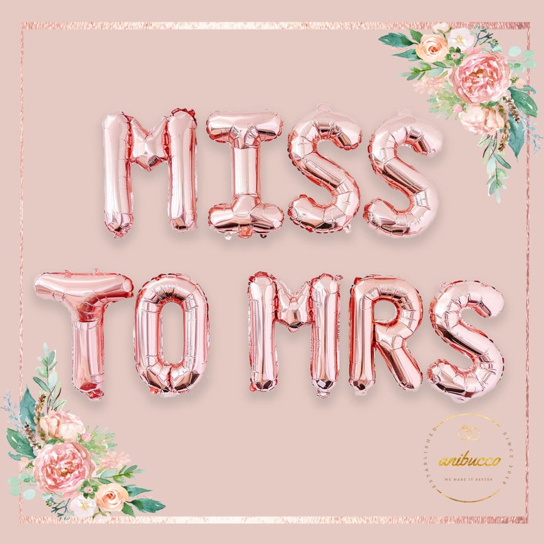 16 Rose Gold MISS TO MRS Foil Balloons Letter Set | Etsy