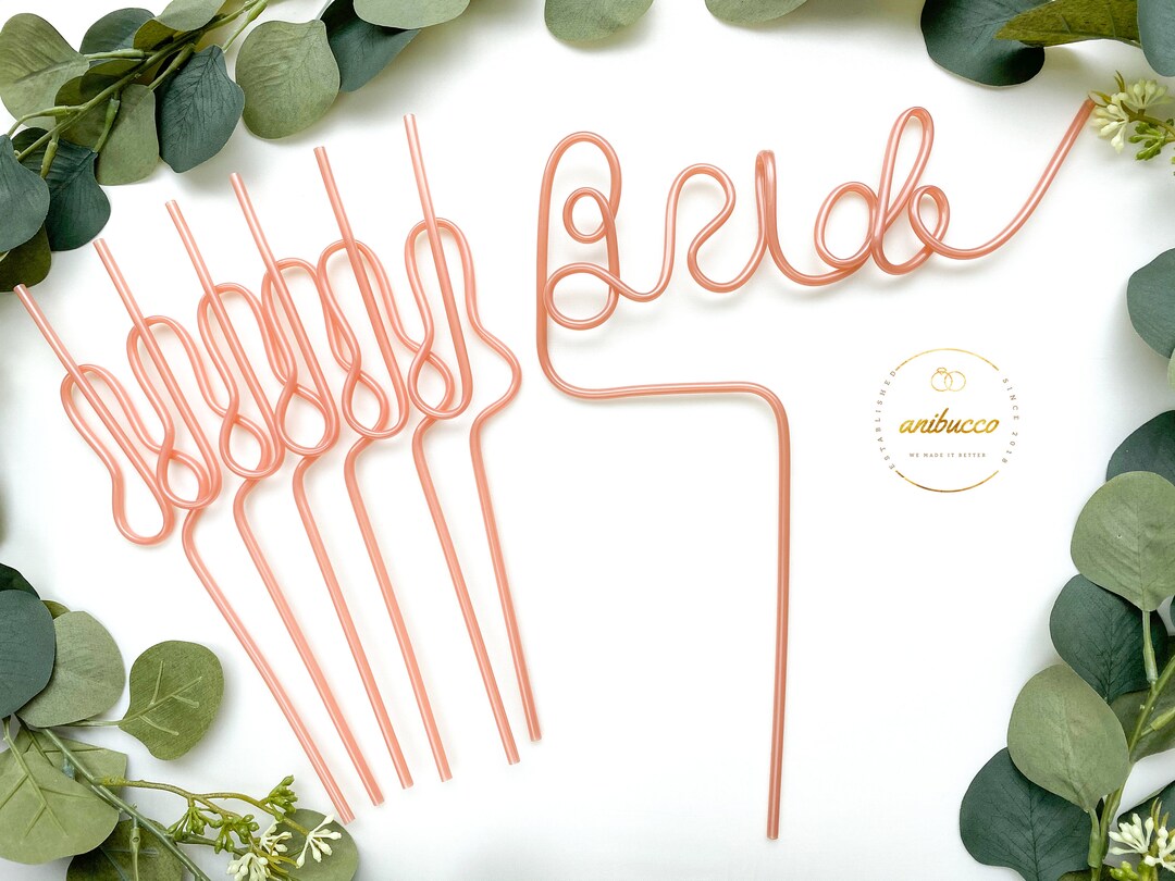 Rose Gold Bachelorette Party Supply Straws Bride Straw Party Supplies ...