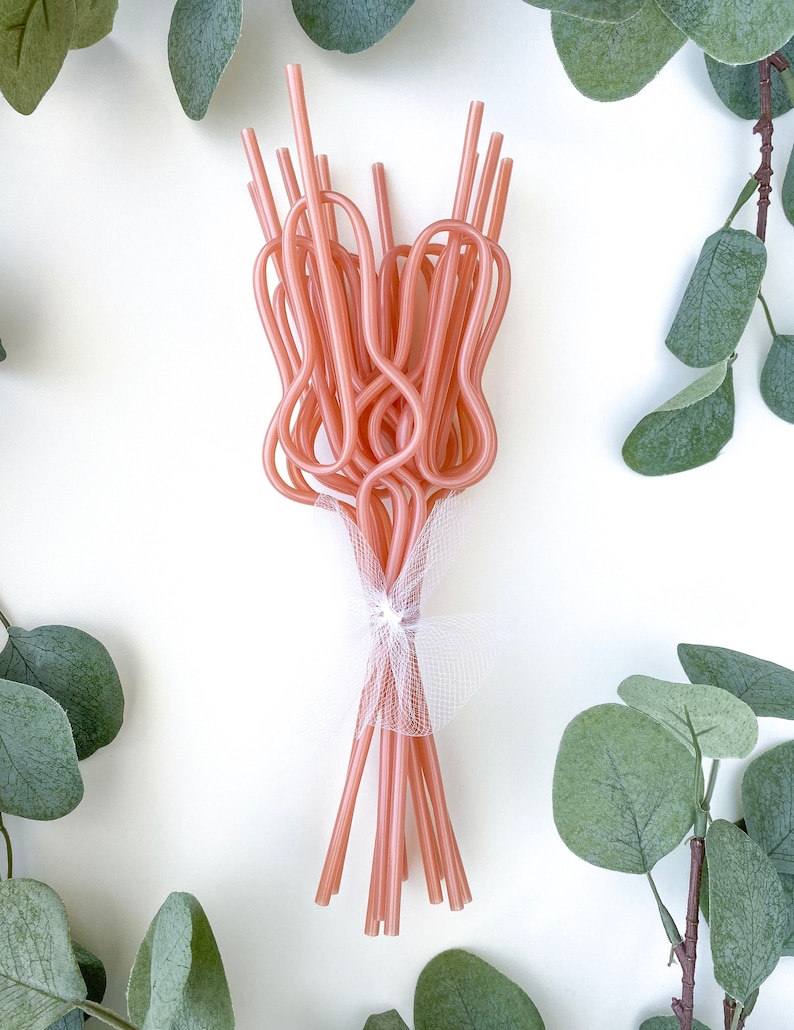 Rose Gold Swirly Straws Bachelorette Party Favors - Etsy