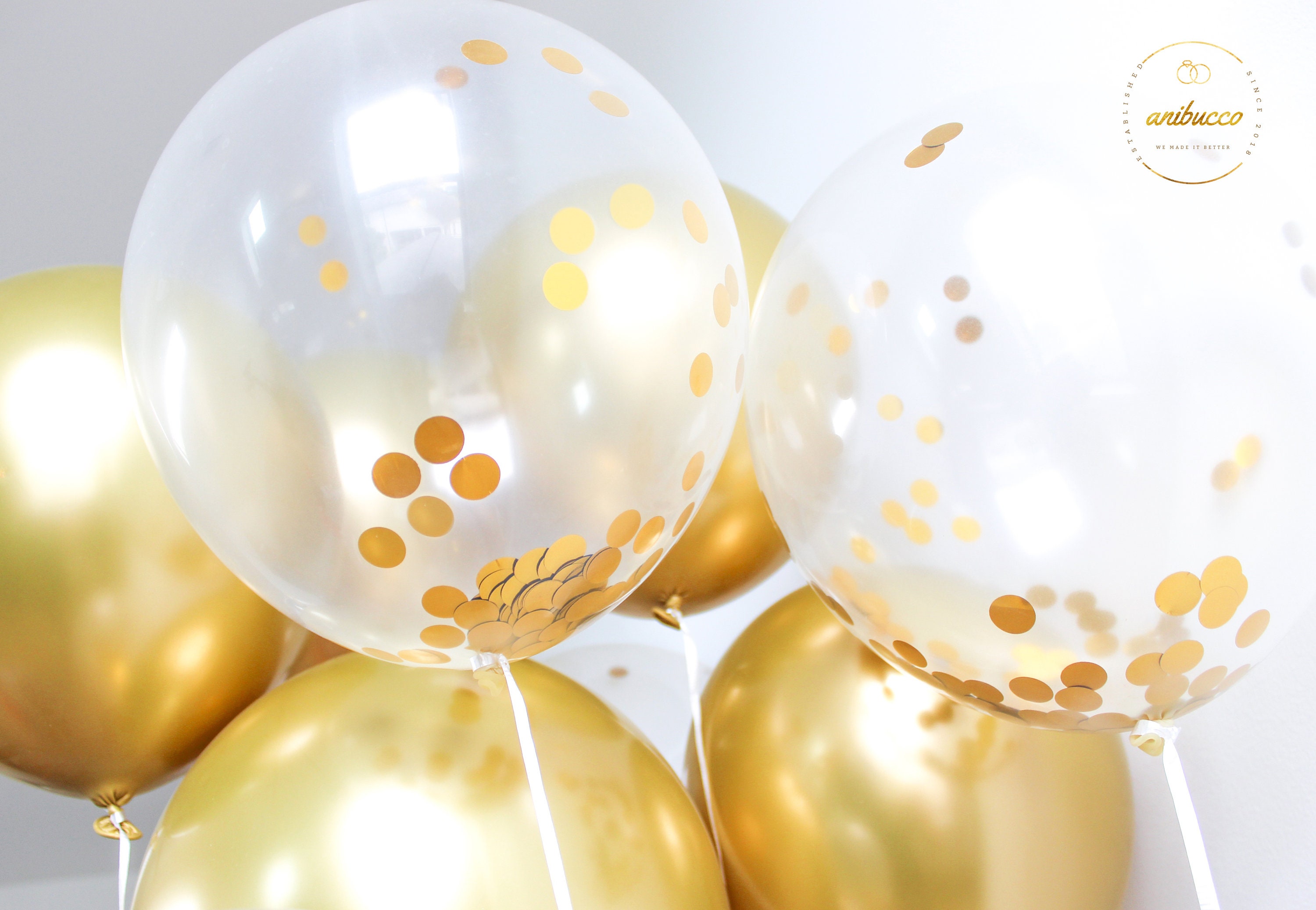 Gold Metallic Chrome Confetti Balloons 10 PCS Bridal - Etsy