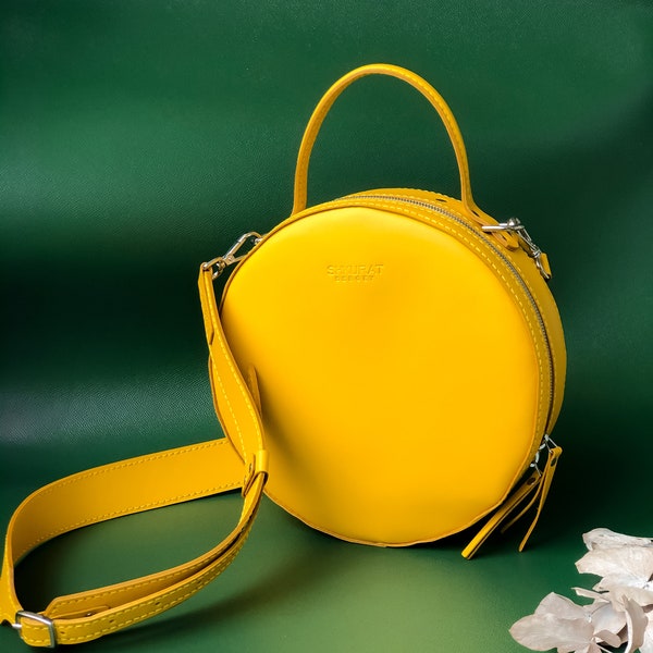 Round Leather Purse - Etsy