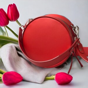 Small Summer Crossbody Bag for Womens Red Round Bag for - Etsy