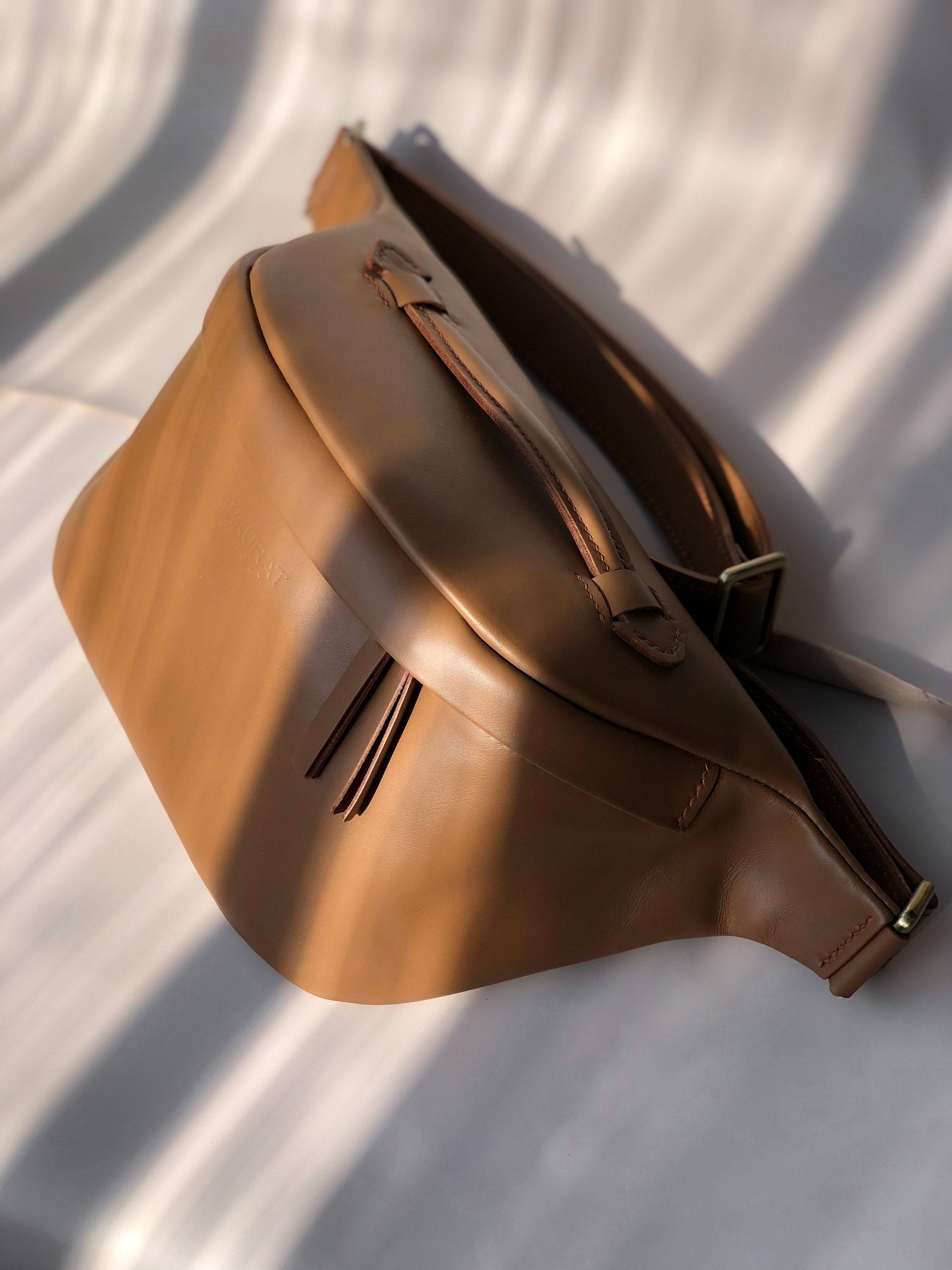 Bronze bum bags for women. Handmade leather fanny pack | Etsy