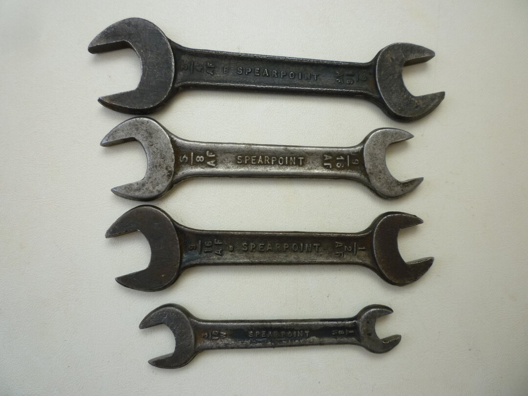 Vintage SPEARPOINT SPANNERS X 4 Open End Spanners - Made in England ...