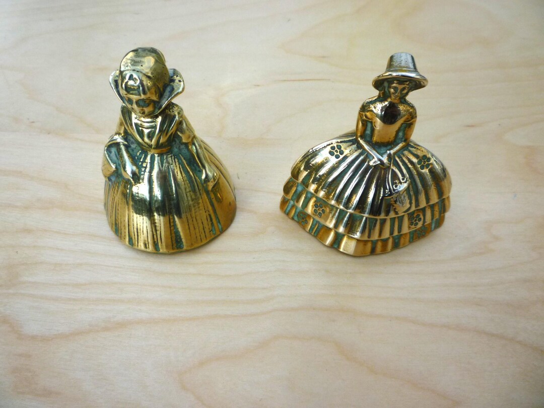 Vintage Brass Lady Bells: Tudor Elizabethan Maid Servants Bell Pair - Etsy