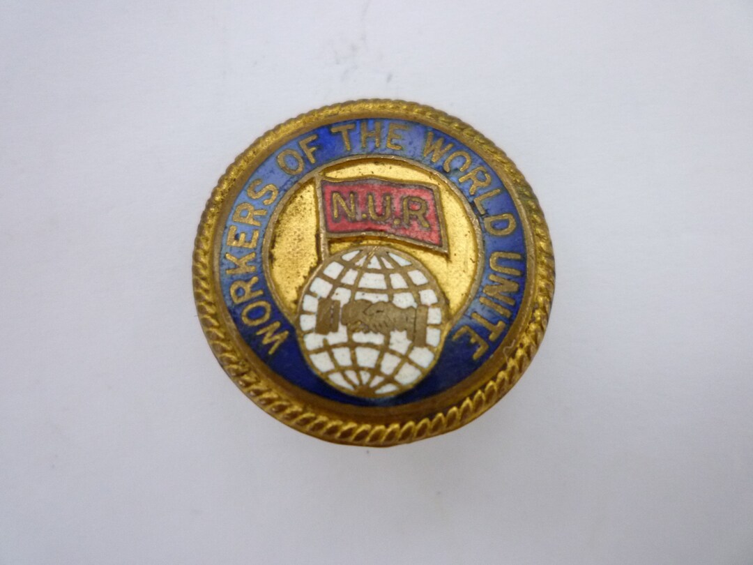 Vintage NATIONAL UNION of RAILWAYMEN Enamelled N.u.r.lapel Badge by ...