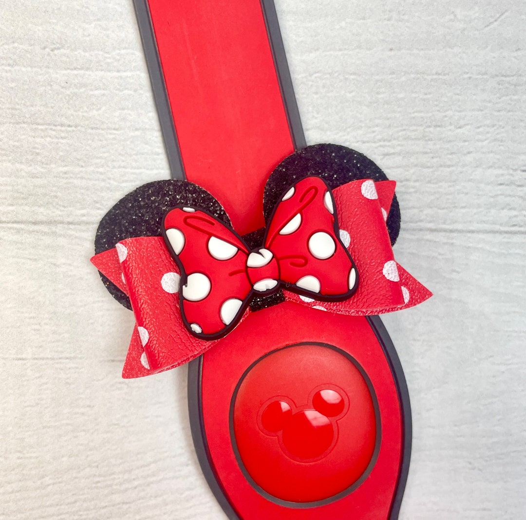 Red Polka Dot Bow Ear Band Bow | Magic Band Bow - Etsy