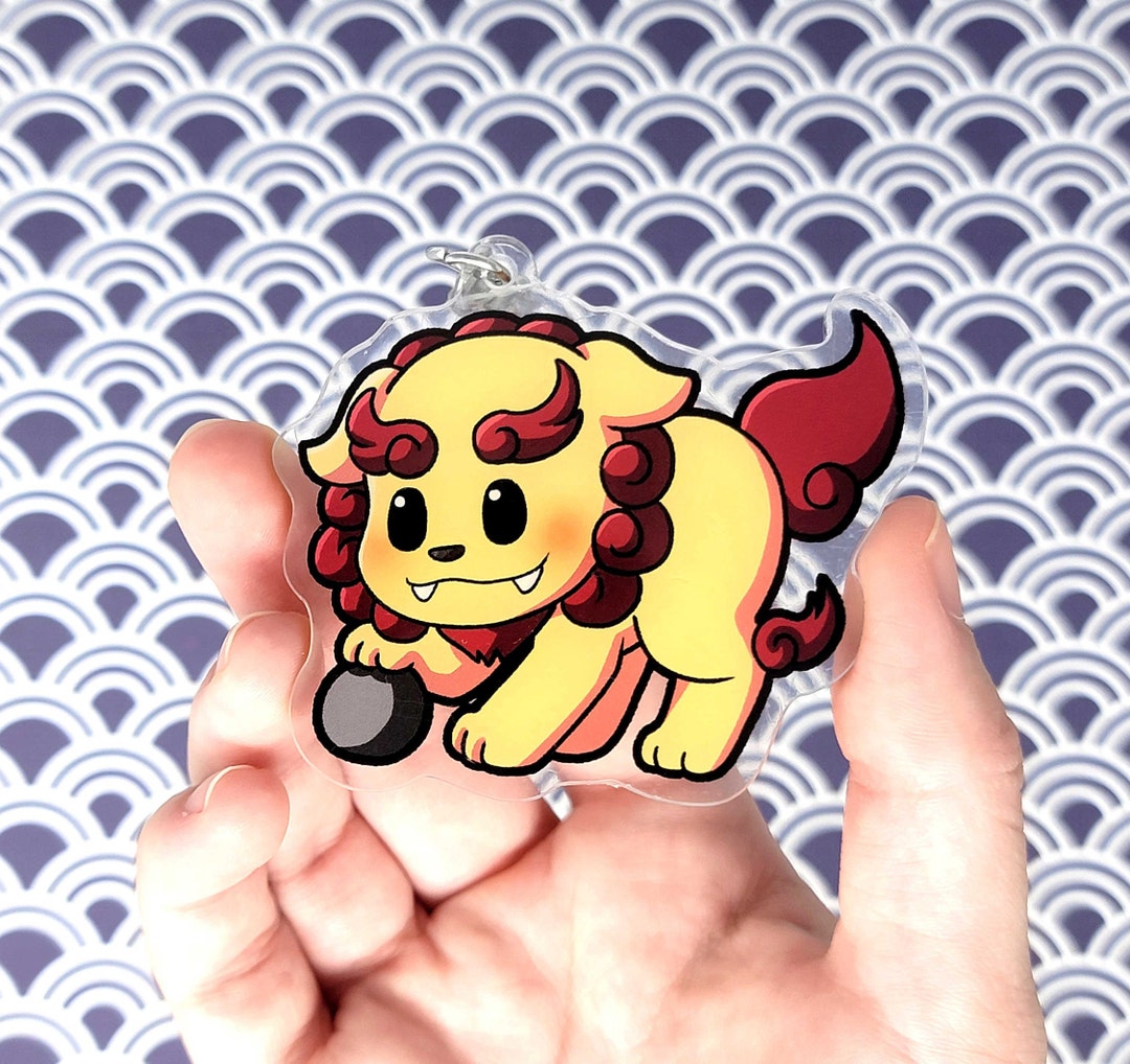 Komainu - Cute Yokai 2.5 in Double-sided Acrylic Keychain - Etsy