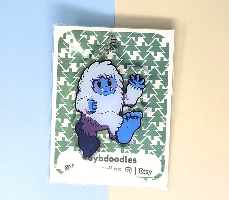 Yeti Cute Cryptid Abominable Snowman 2.5 in Double-sided Acrylic ...