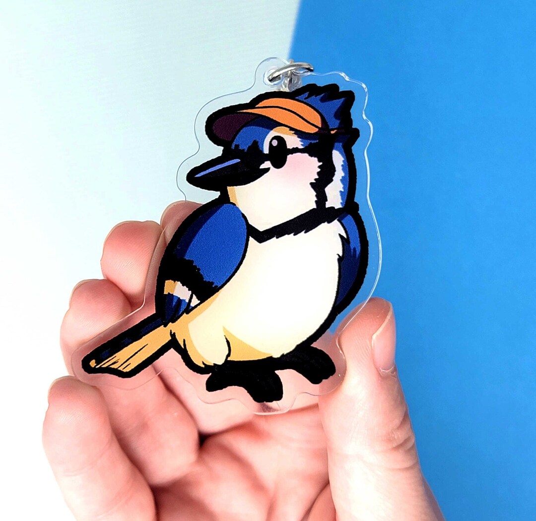 Blue Jay - Cute Bird 2.5 in Double-sided Acrylic Keychain - Etsy