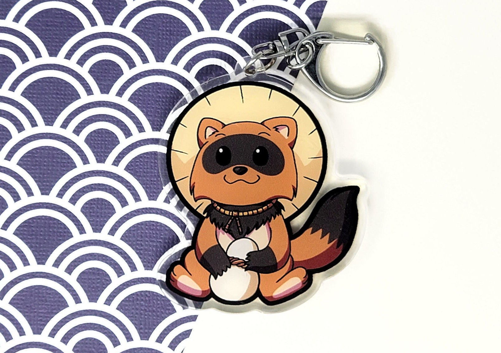 Tanuki - Cute Yokai 2.5 in Double-sided Acrylic Keychain - Etsy