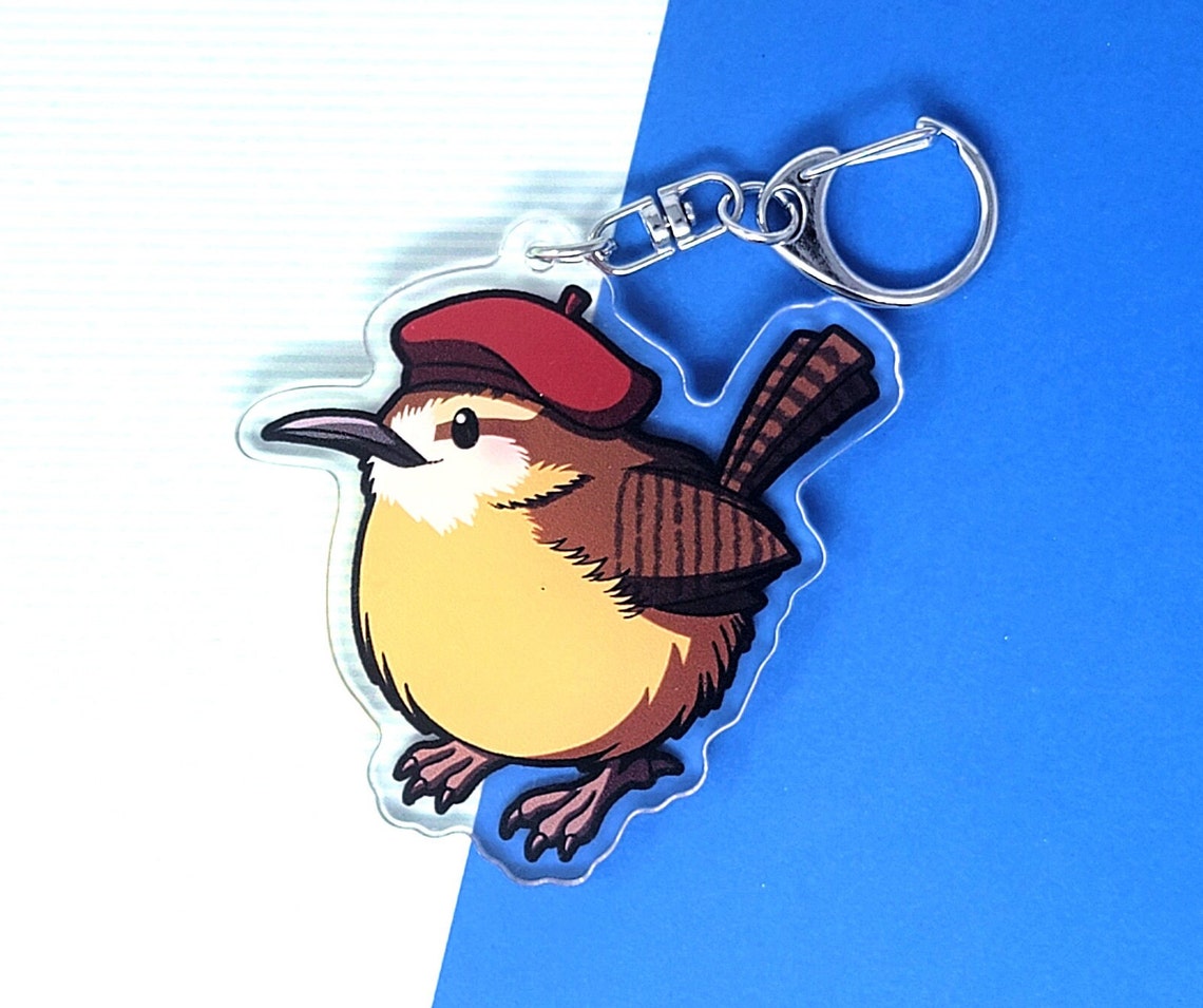 Carolina Wren - Cute Bird 2.5 in Double-sided Acrylic Keychain - Etsy