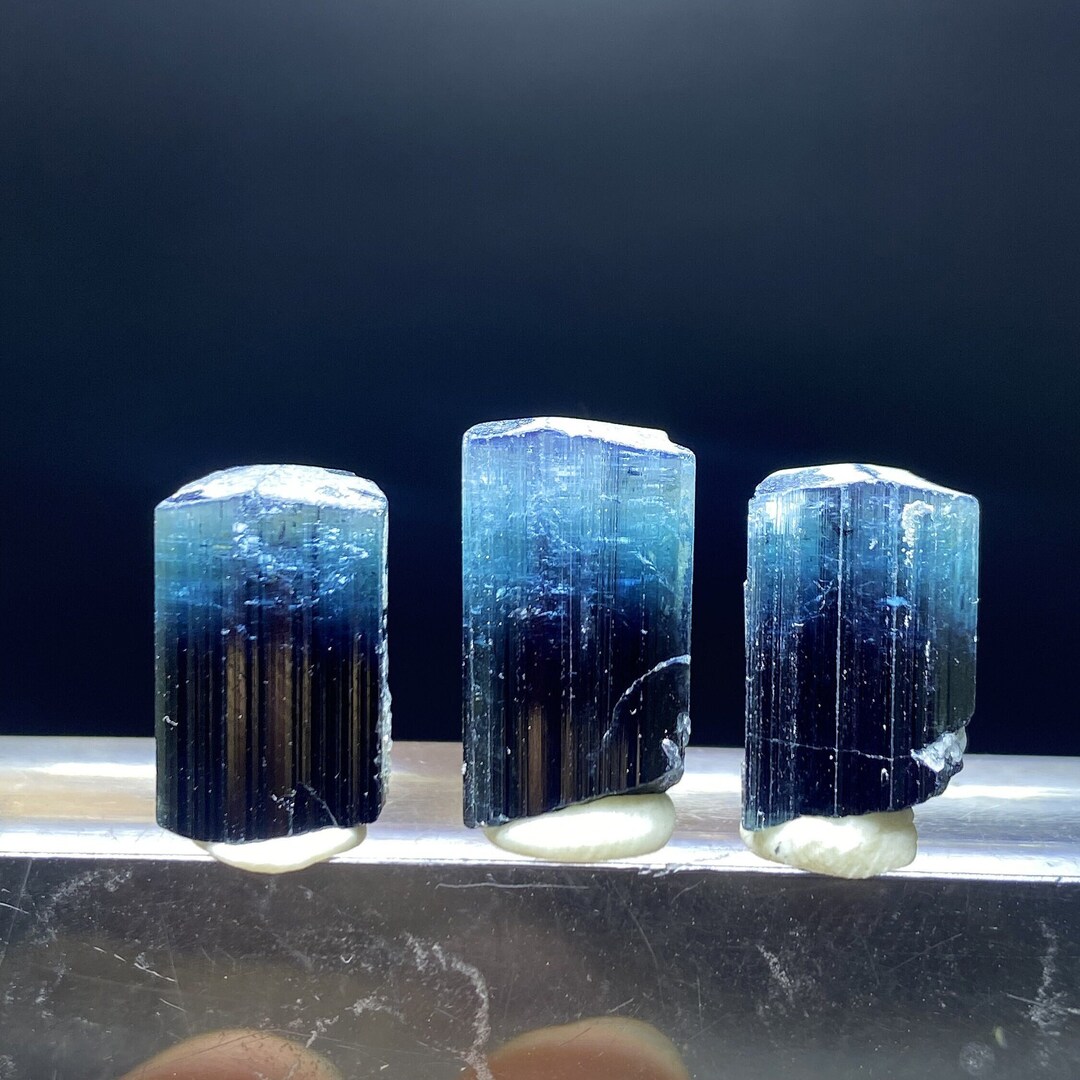 Blue Cap Tourmaline Crystal: Raw Trigonal Gemstone From Afghanistan - Etsy