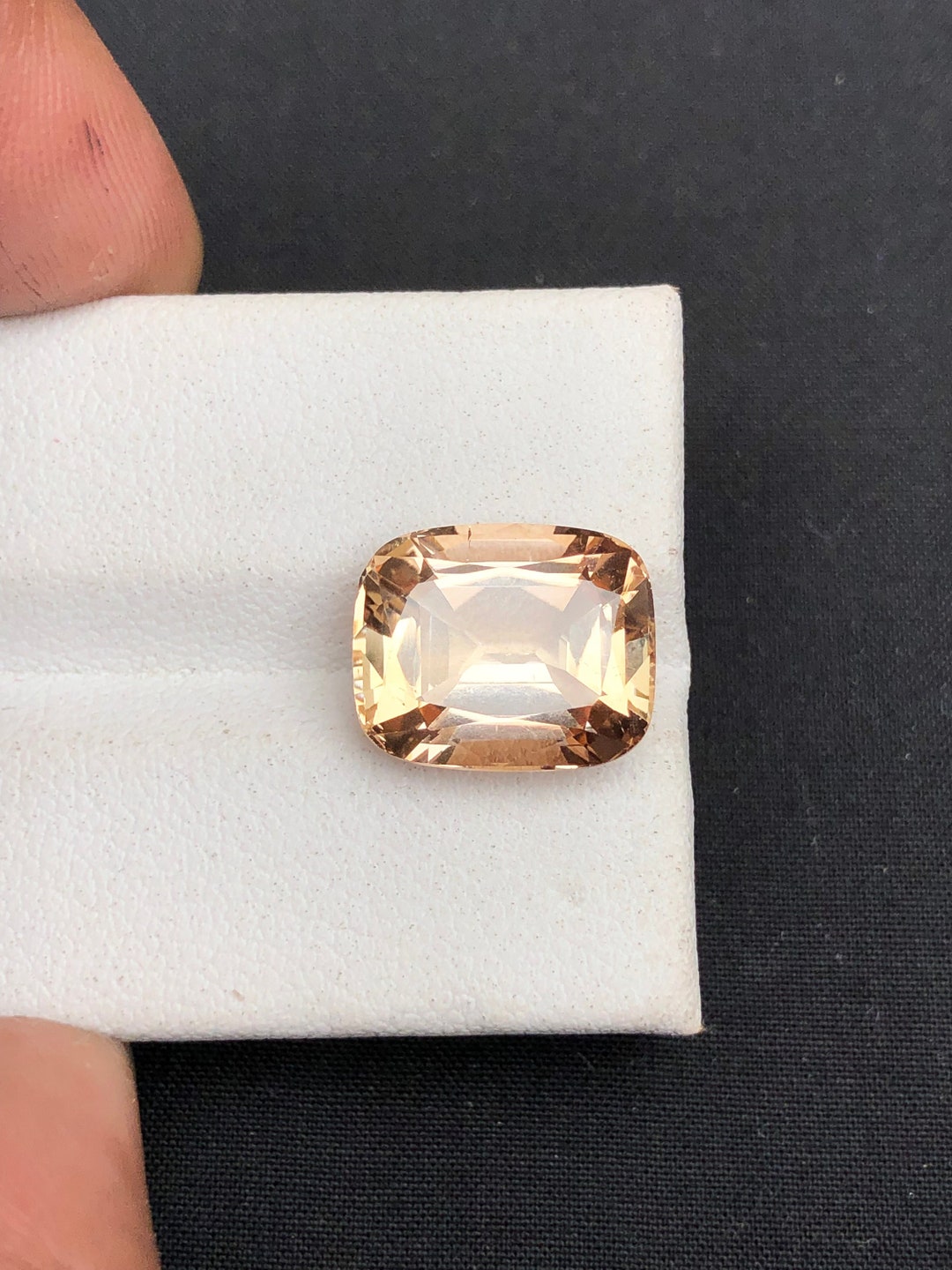 Natural Topaz Gemstone Cushion Cut Sherry Color Ring and - Etsy