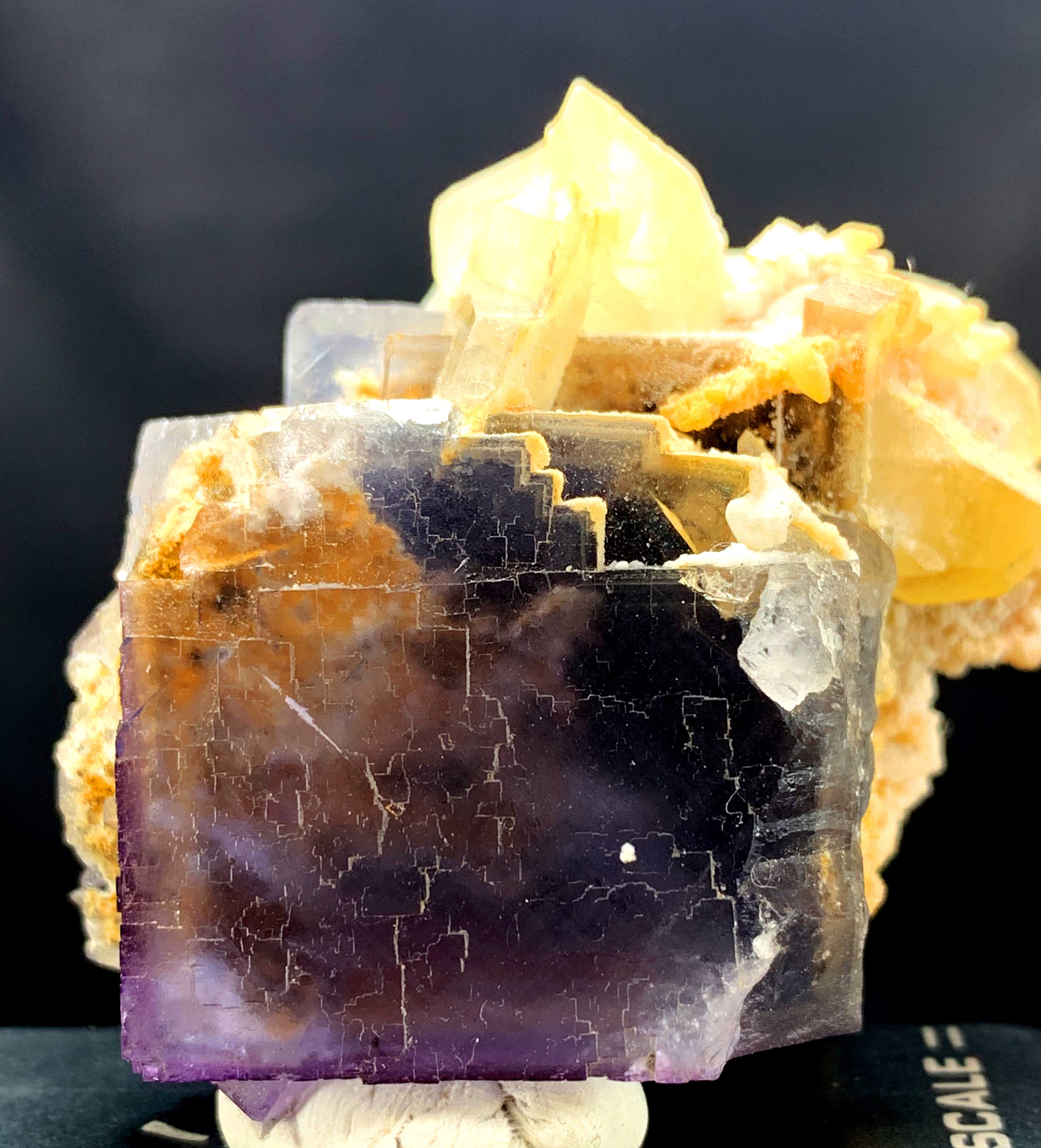 Phantom Cubic Fluorite Crystal With Dogtooth Calcite Crystal | Etsy