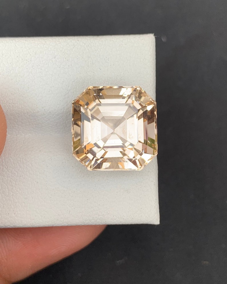 Natural Topaz Gemstone ascher Cut Ring and Necklace/jewelry - Etsy