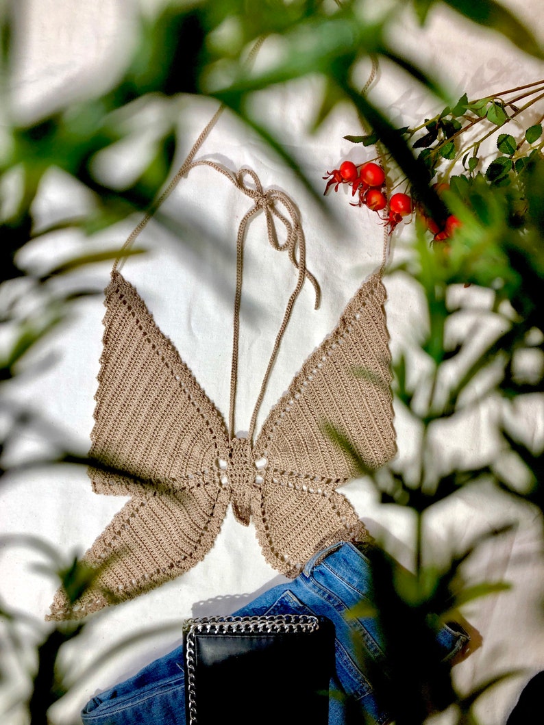 Butterfly Top/ Crochet Butterfly Top/handmade Butterfly | Etsy