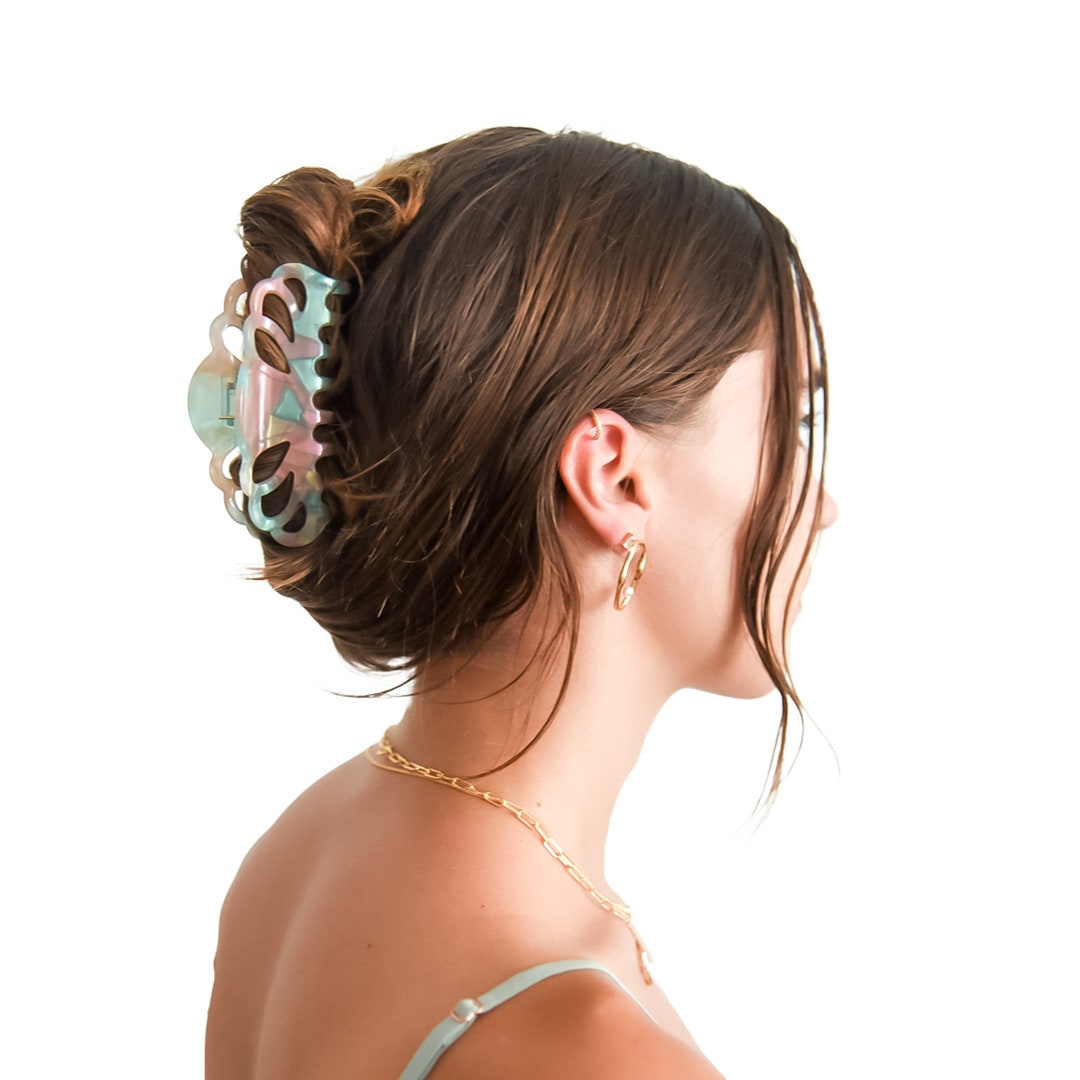 French Hair Claw Clip • Lightweight Big Hair Clip • Large Tortoise Hair ...