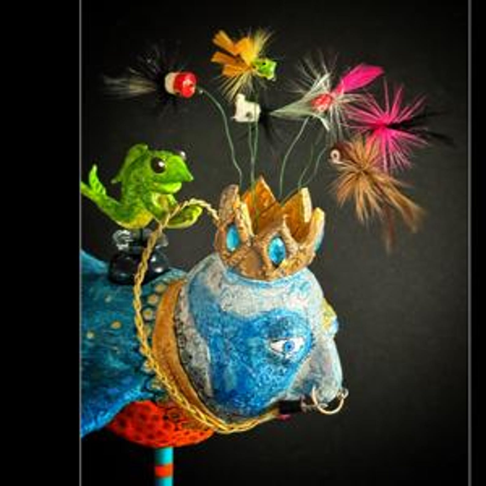 Eclectic, Silly, Colorful Bird Sculpture. One of a Kind Quirky Clay ...
