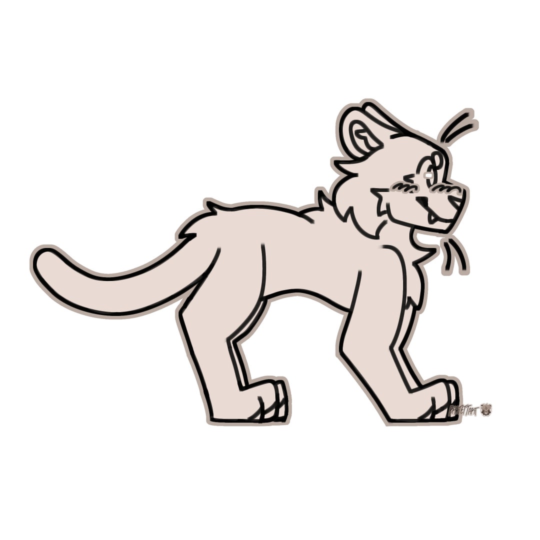 Feral Feline Fullbody Base - Adoptables Cat Furry Fursona Ref P2U PNG ...