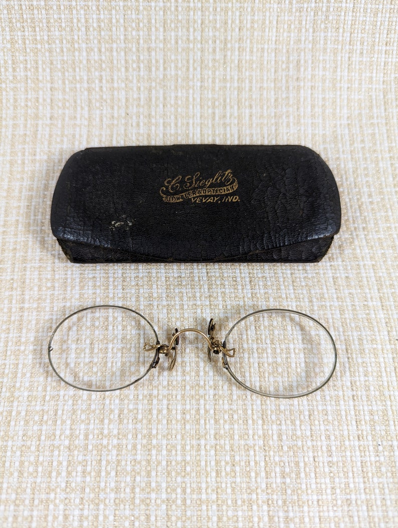 Antique Pince-nez Glasses Wire Rim Gold Bridge Marked - Etsy