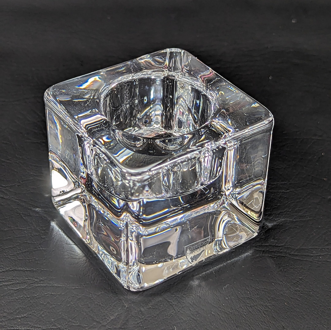 Vintage Swedish Orrefors Ice Cube Crystal Votive Designed by Göran ...