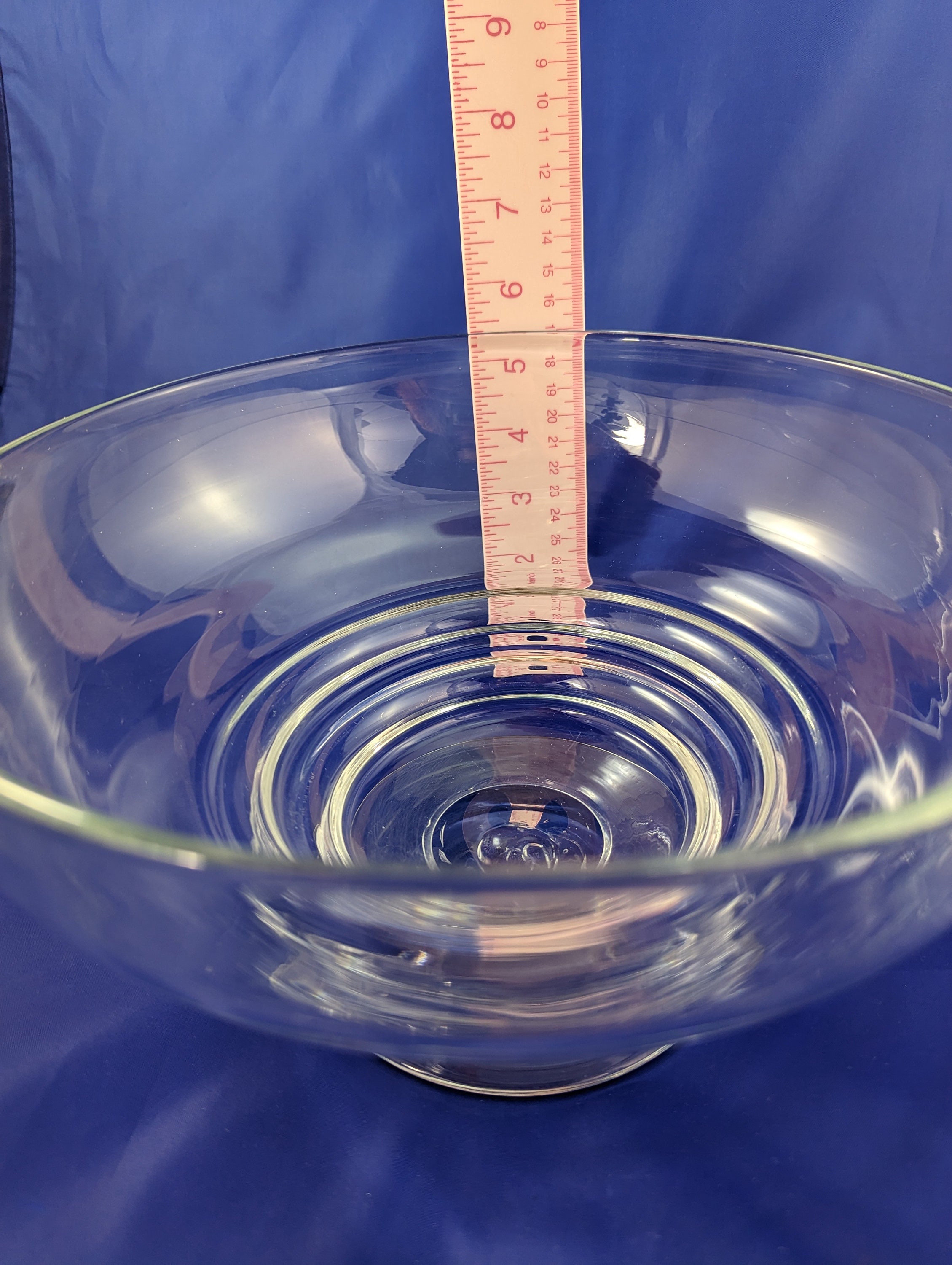 Vintage Hand Blown Glass Footed Fruit Bowl Unknown Artisan Etsy