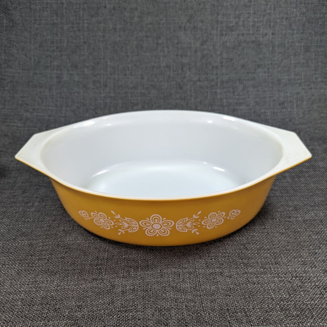 1970s PYREX Butterfly Gold 045 Oval Casserole Dish Without Lid - Etsy