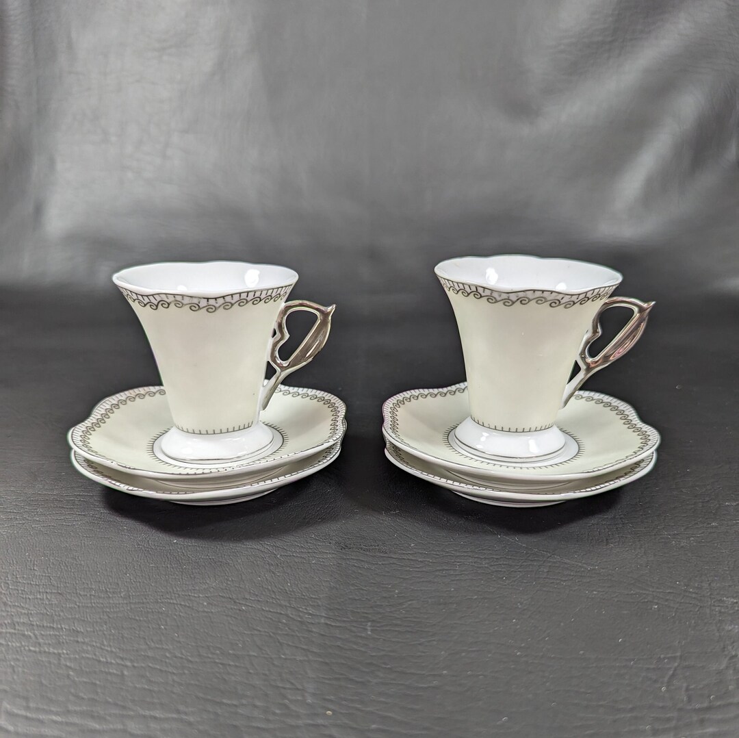 Vintage D'lusso Home Collection Demitasse (2) Cups and (4) Saucers - Etsy